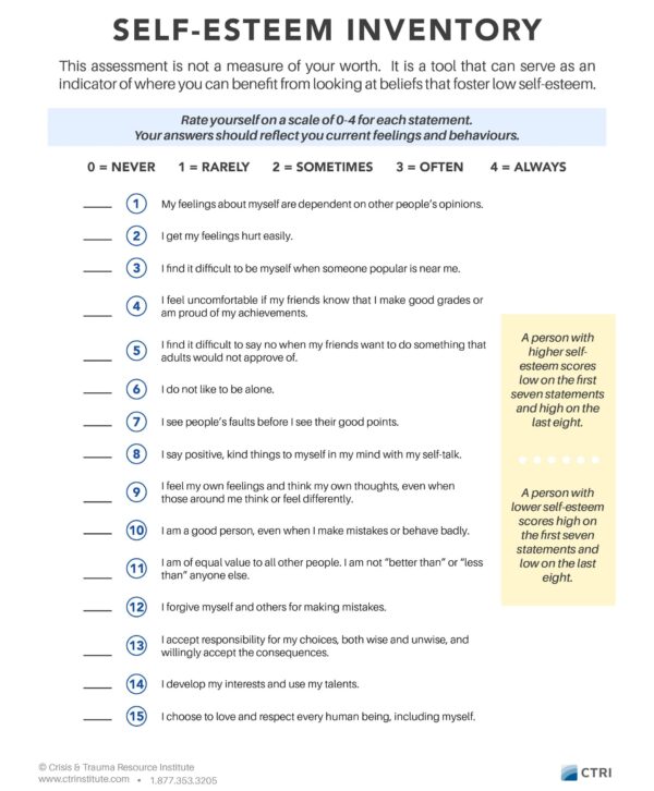 Self-Esteem Inventory - Crisis & Trauma Resource Institute