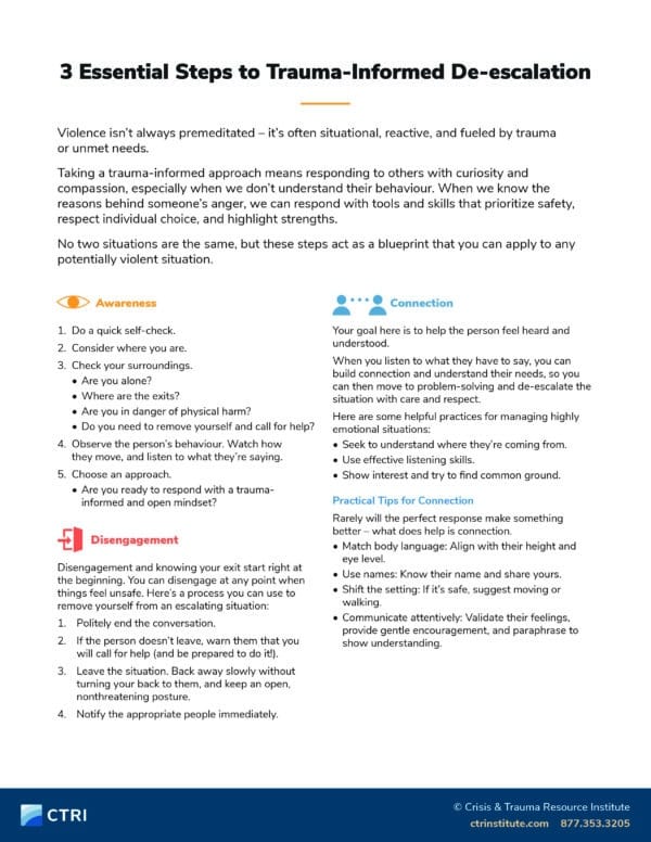 3 Essential Steps To Trauma-Informed De-escalation - Crisis & Trauma ...